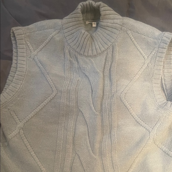 Sweaters | Mens Light Blue Cable Knit Sweater Vest | Poshmark